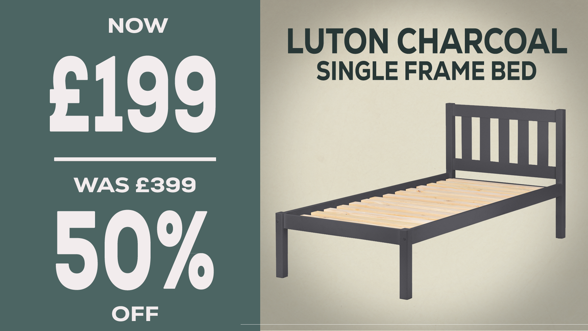 Luton - Charcoal - 3' Frame Bed – Mill Outlet Uttoxeter